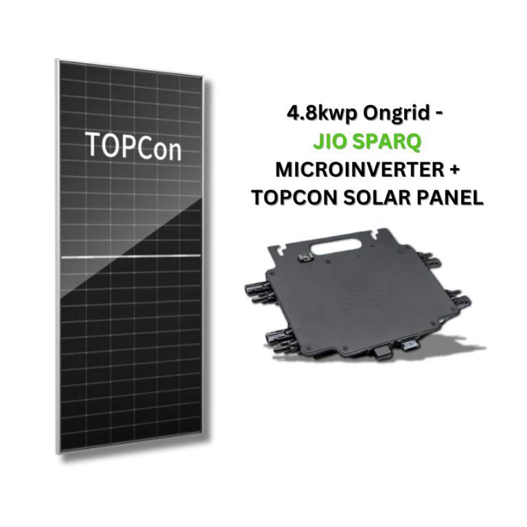 Topcon Solar panel - JIO SPARQ microinverter - 4.8kwp Ongrid System ...